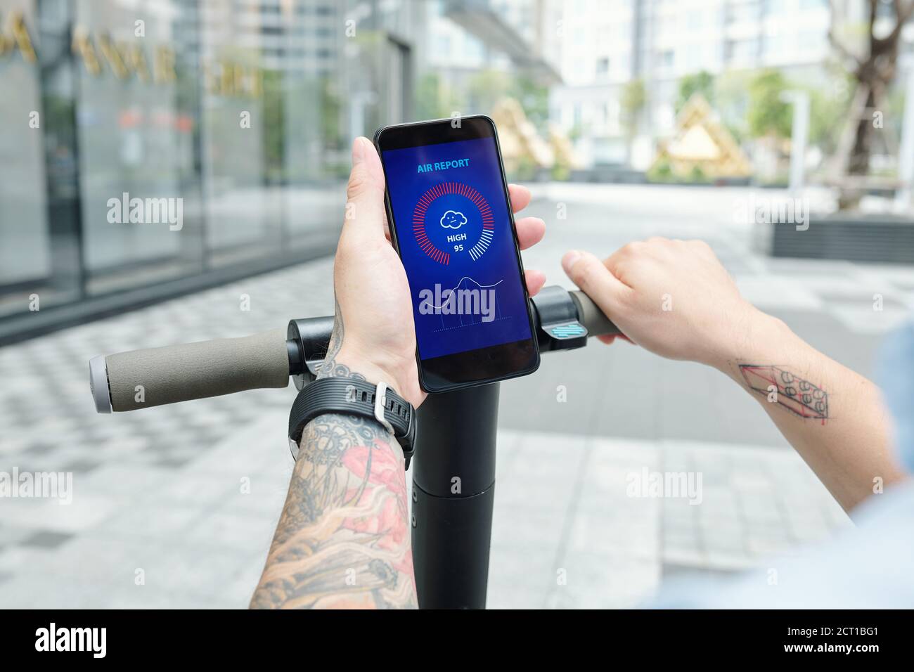 Man checking air report Stock Photo - Alamy