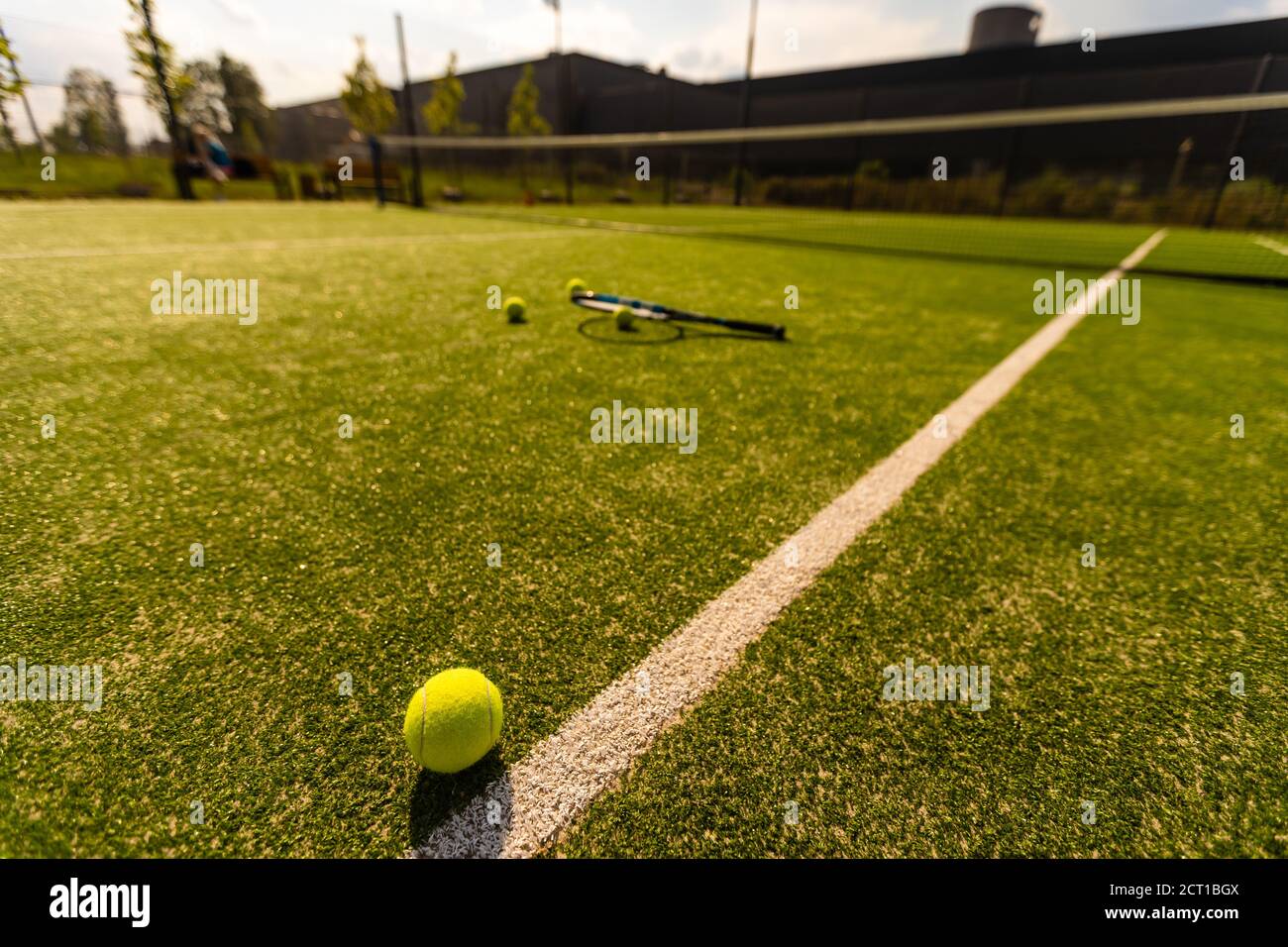 empty tennis grass court Aerial Stock Photo - Alamy