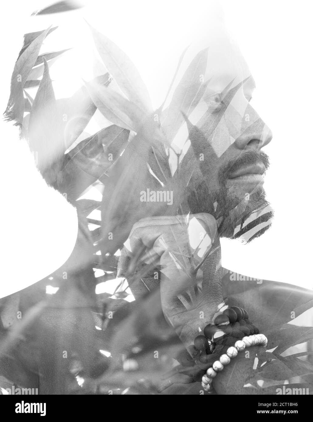 Surreal creative double exposure portrait Stock Photo - Alamy