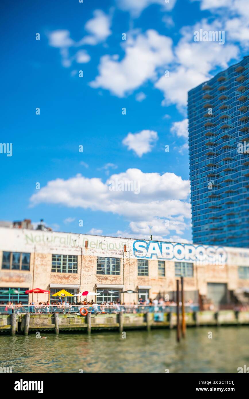 Clouds float over the Saboroso LIC restaurant at Long Island City New ...