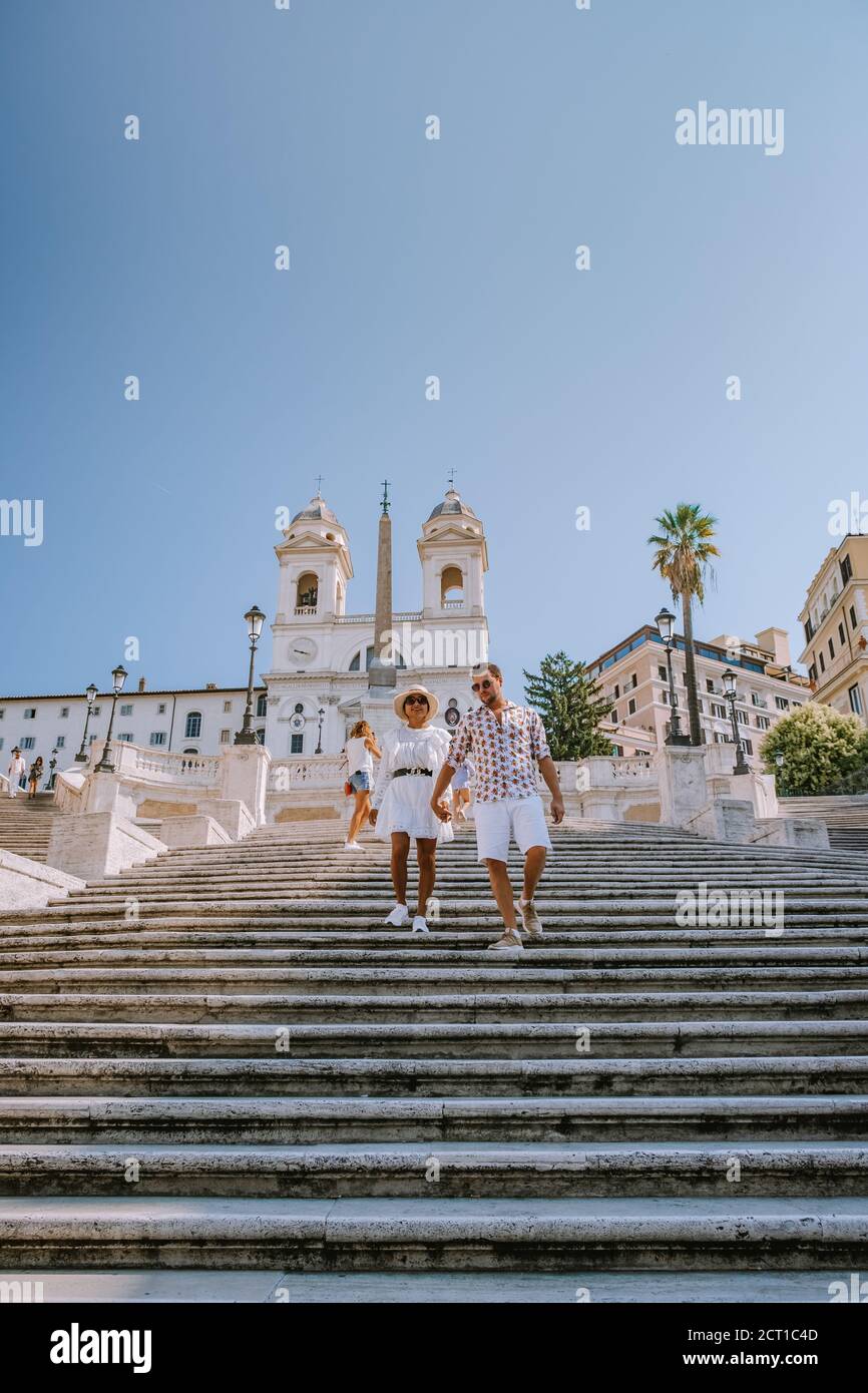 The Spanish Steps in Rome, Italy. The famous place is a great example ...