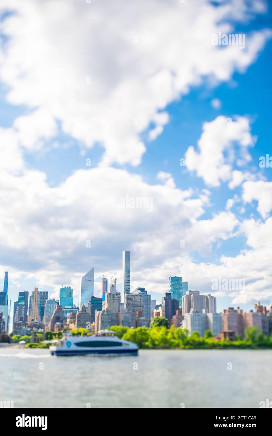 Clouds float over the Midtown Manhattan from Queens ward at New York ...