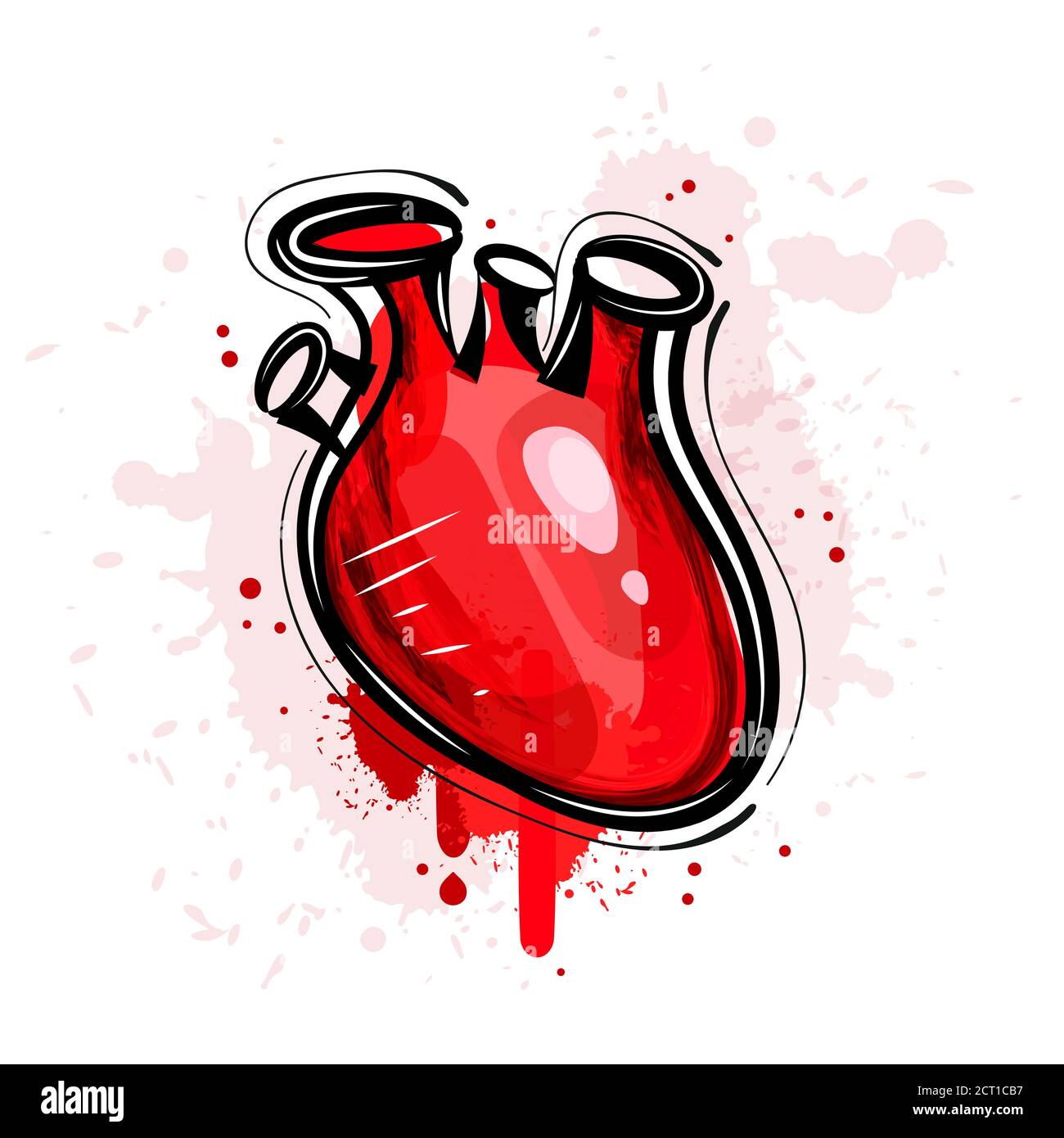 Vector illustration of abstract grunge heart, blood Stock Vector Image ...