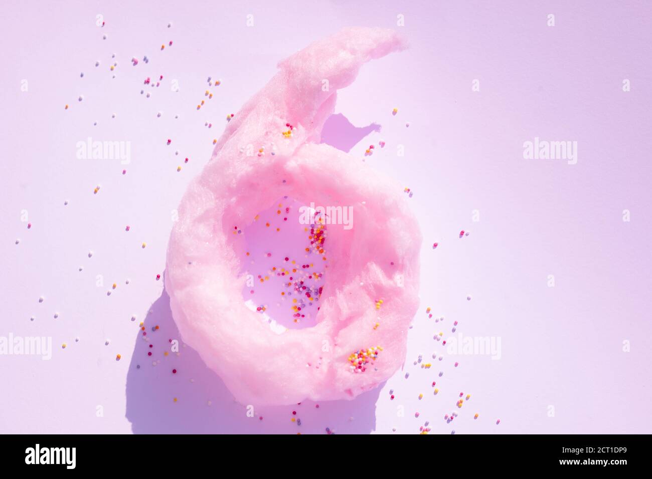 Number Six Shaped Pink Candyfloss / Cotton Candy and multi-coloured ...