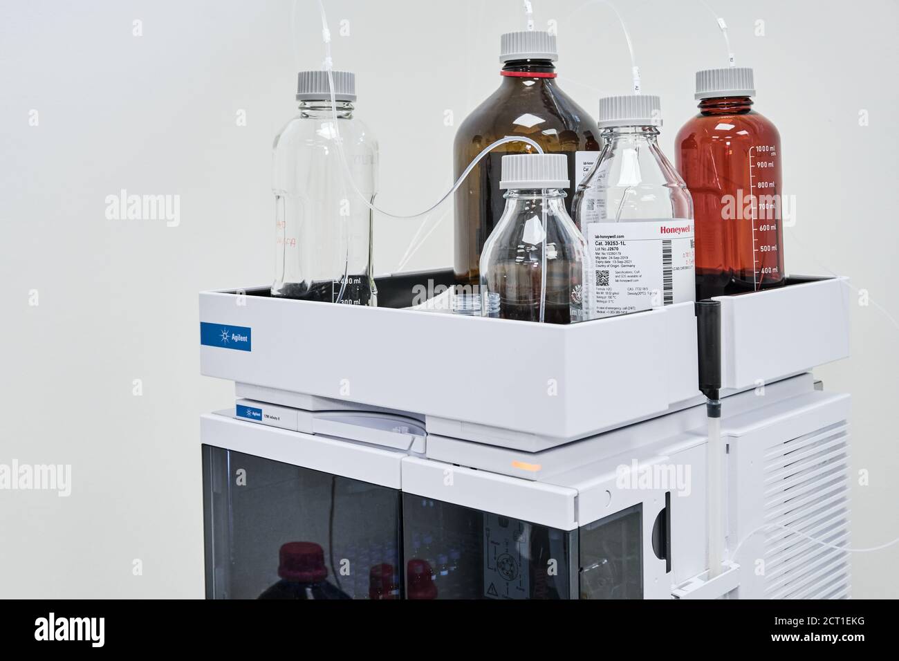 Mobile phase solvents on the Agilent HPLC system for separation of ...