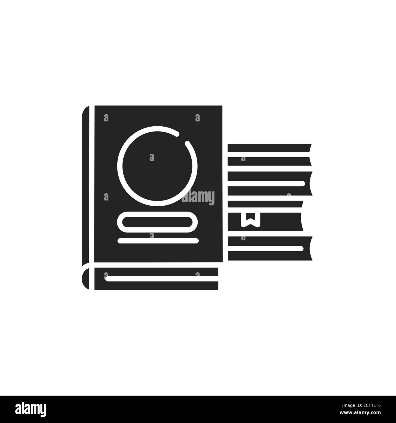 Books black glyph icon. Library concept. School textbooks with ...