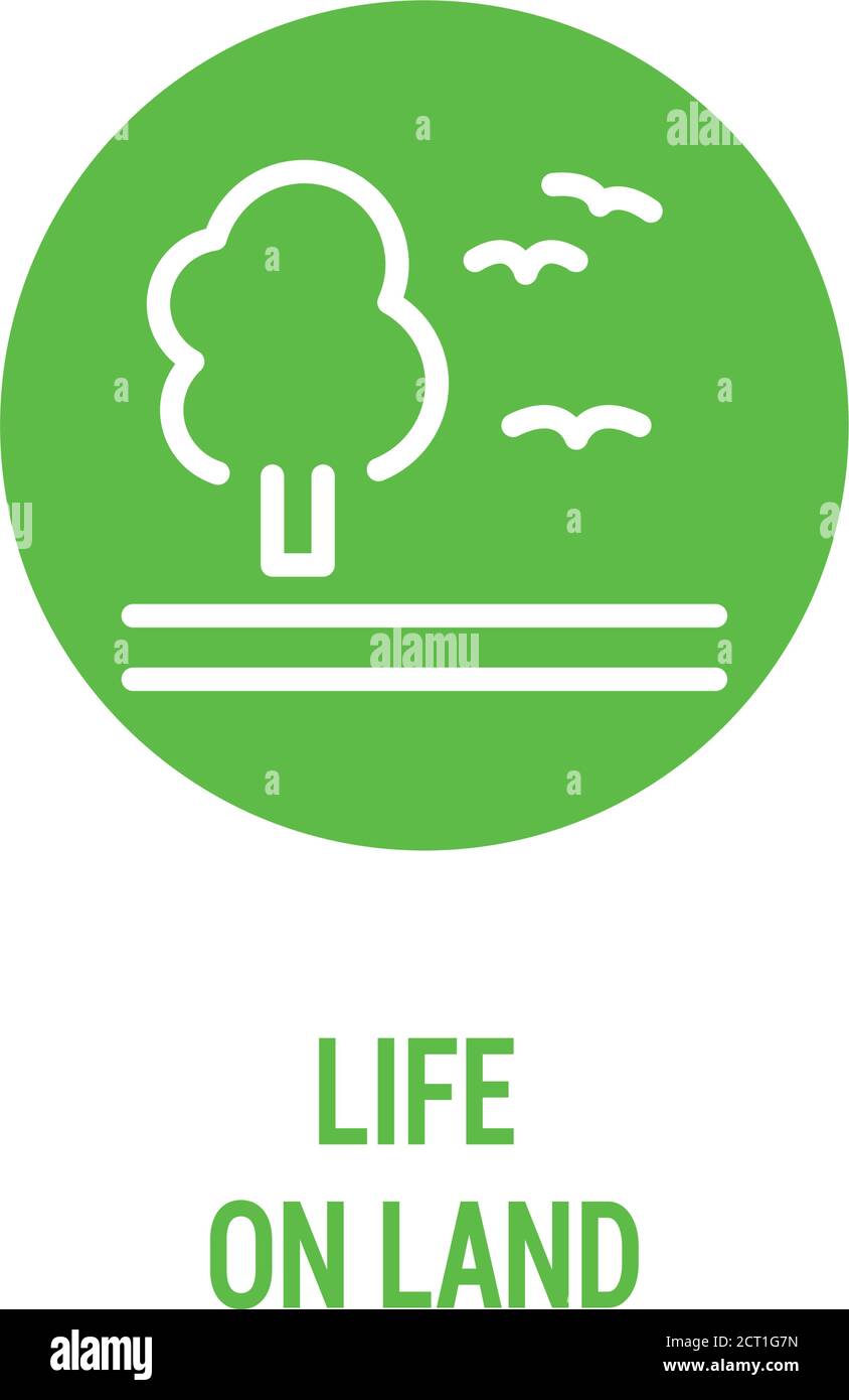 Life on land color icon. Corporate social responsibility. Sustainable ...