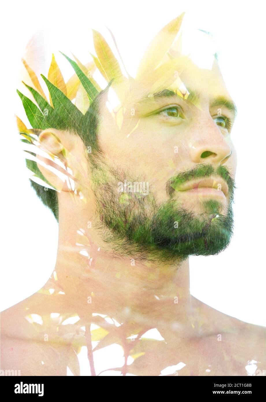 Surreal creative double exposure portrait Stock Photo - Alamy