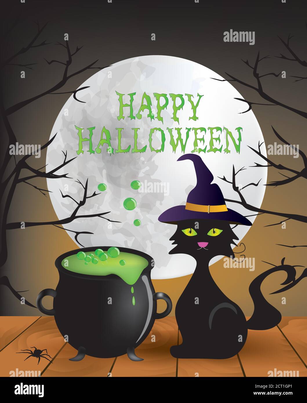 Cat witch hat cauldron hi-res stock photography and images - Alamy