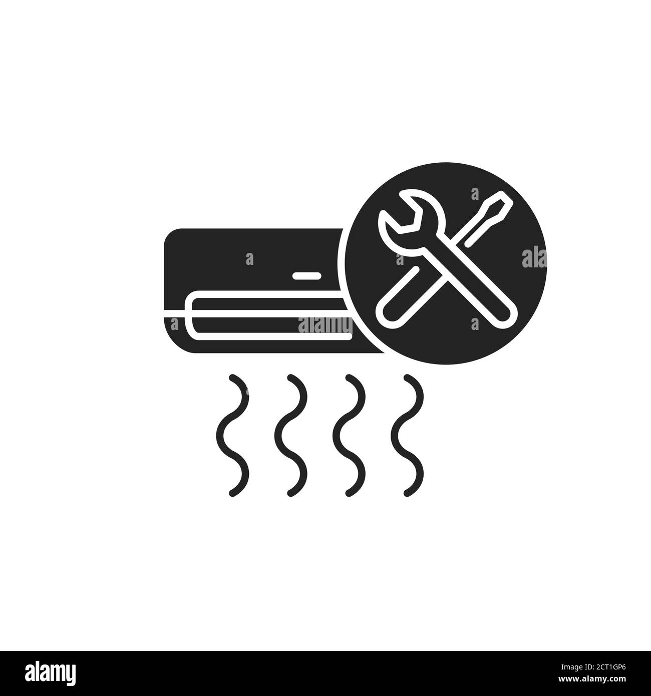 Air conditioner installation black glyph icon. Mounting and setting the ...