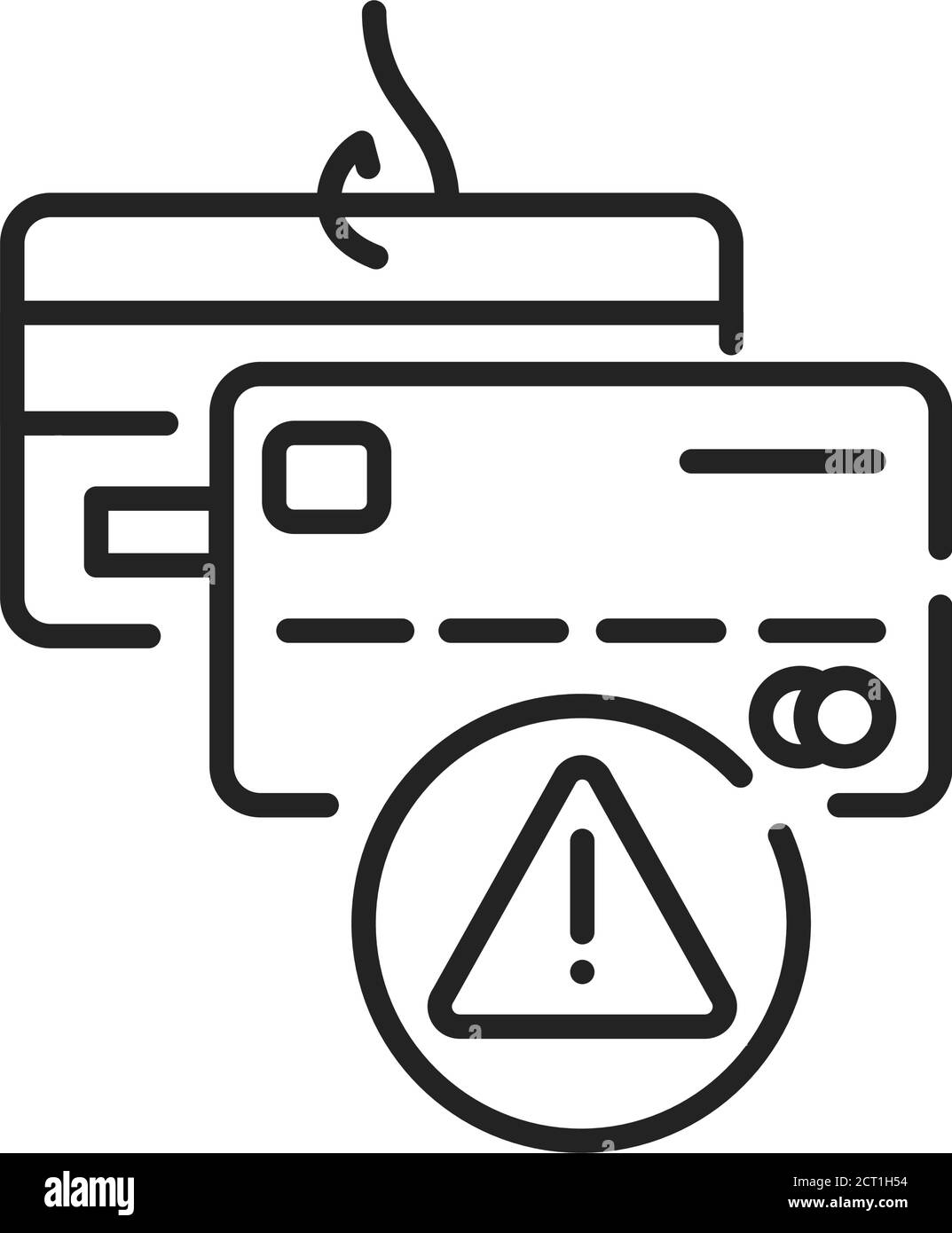 Banking scam black line icon. Credit card phishing. Illegal action ...