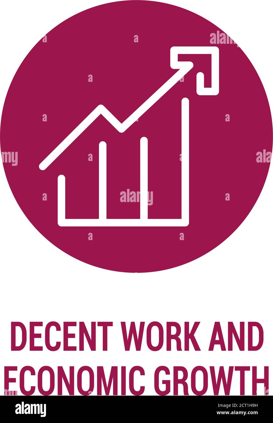 Decent work and economic growth color icon. Corporate social ...