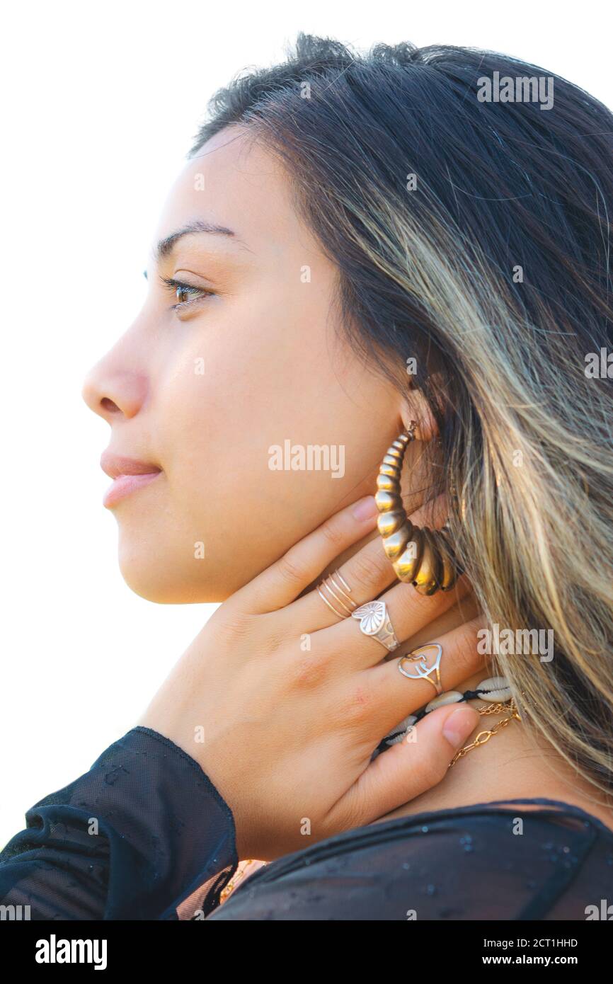 A portrait on white background Stock Photo - Alamy