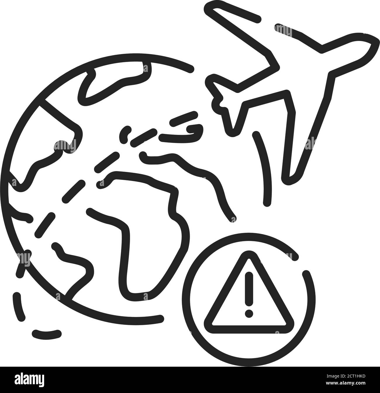 Travel scam black line icon on white background. Fake travel companies ...