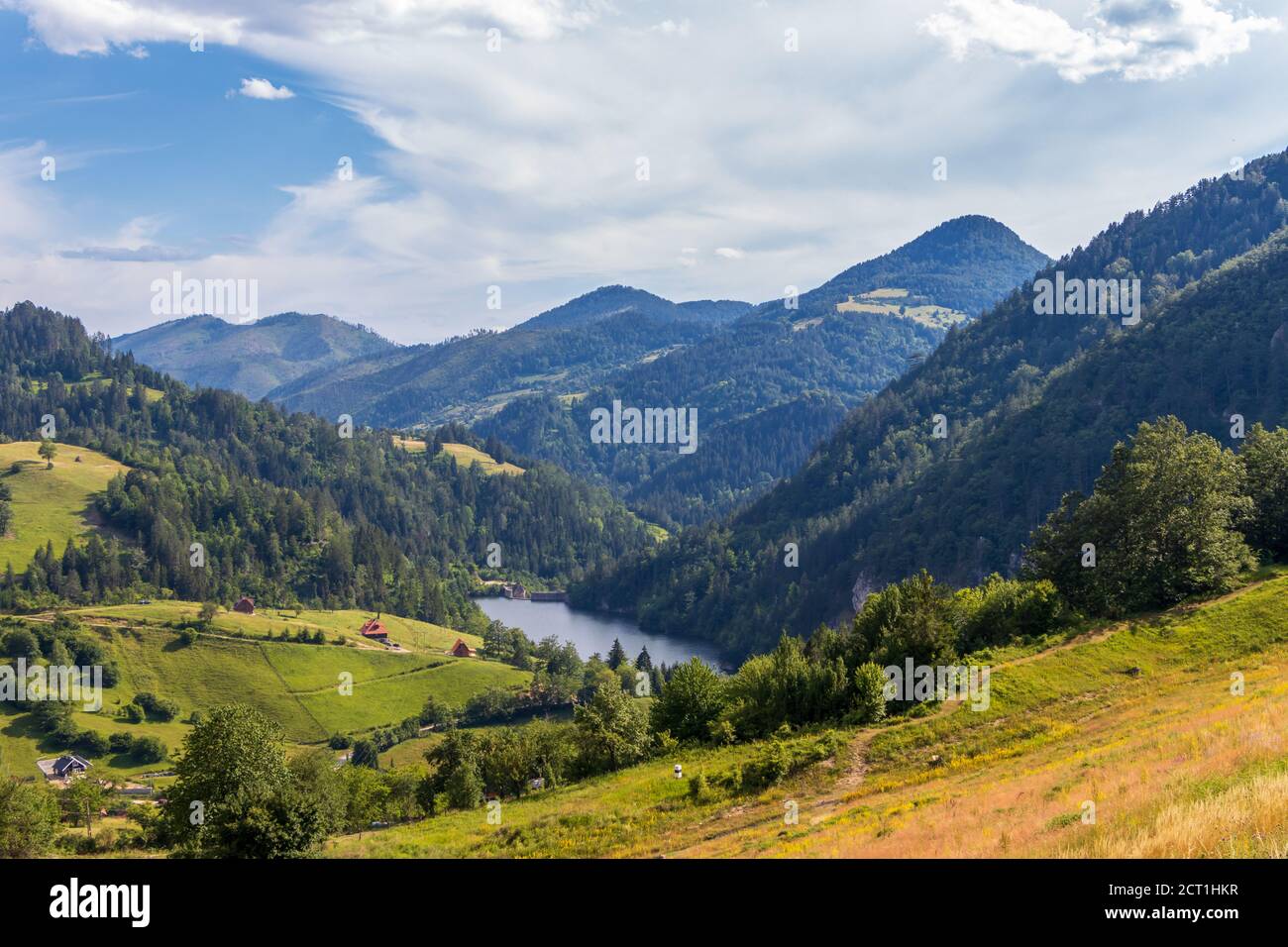 Landscape view of the river Beli Rzav , and Spajici lake from the ...
