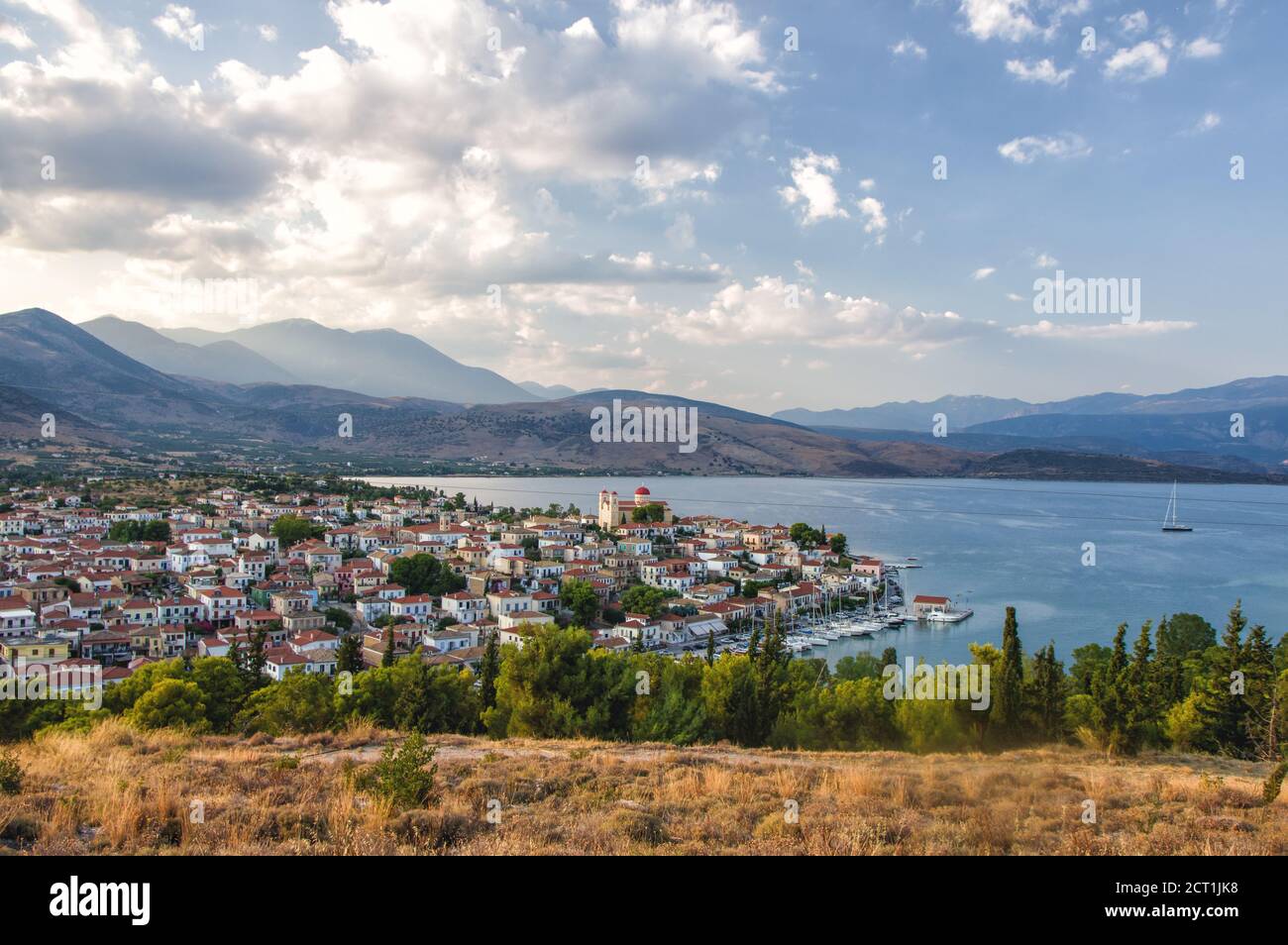 Marvelous town of port town of Galaxidi, close to ancient Greek ...