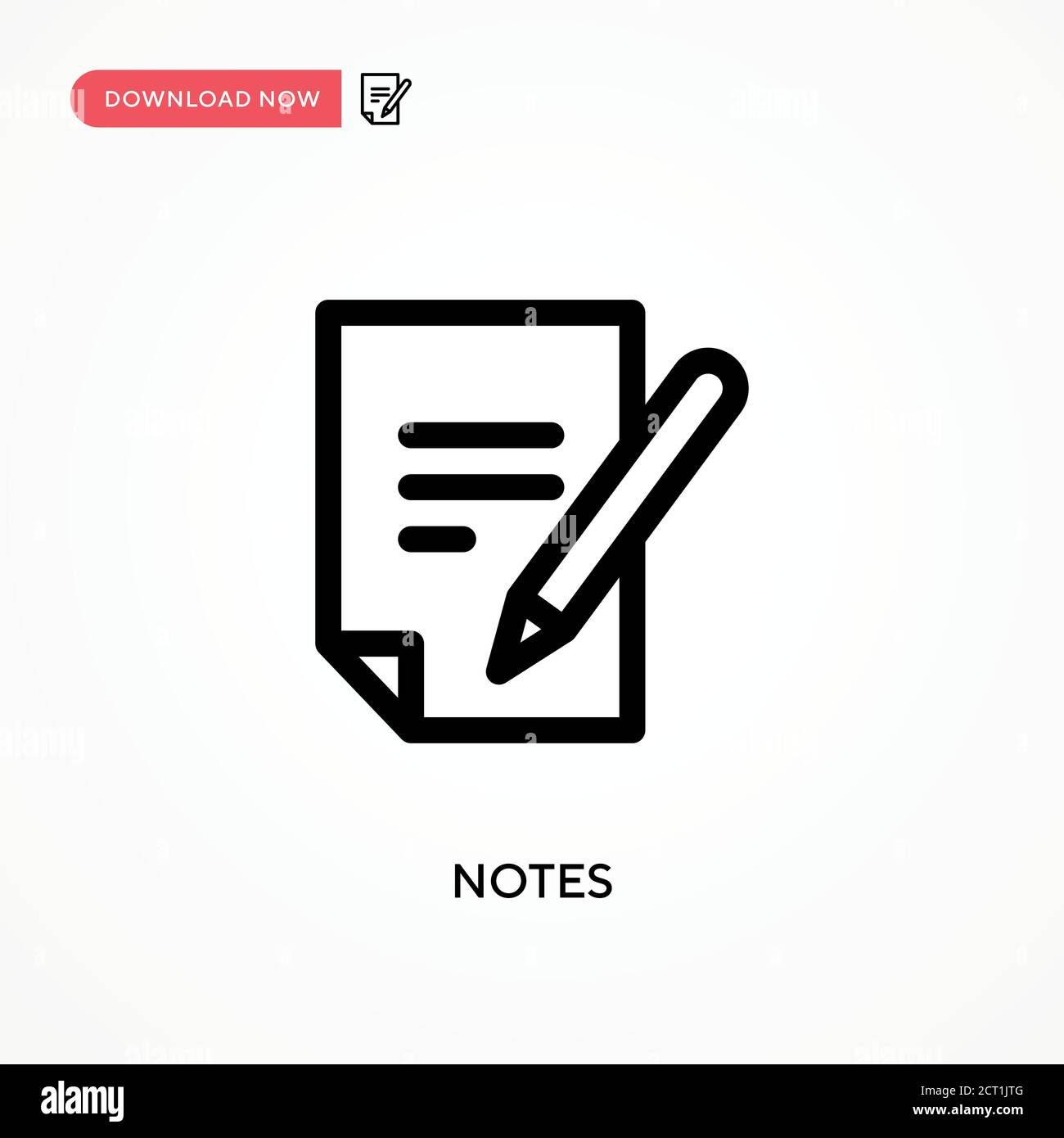 Notes Simple vector icon. Modern, simple flat vector illustration for ...