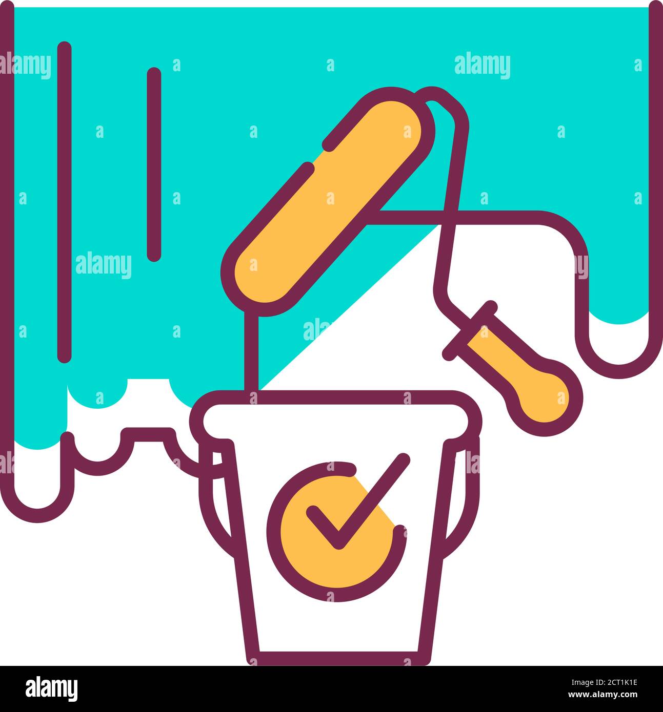 Renovate a house color line icon. Restoration and remodelling of ...