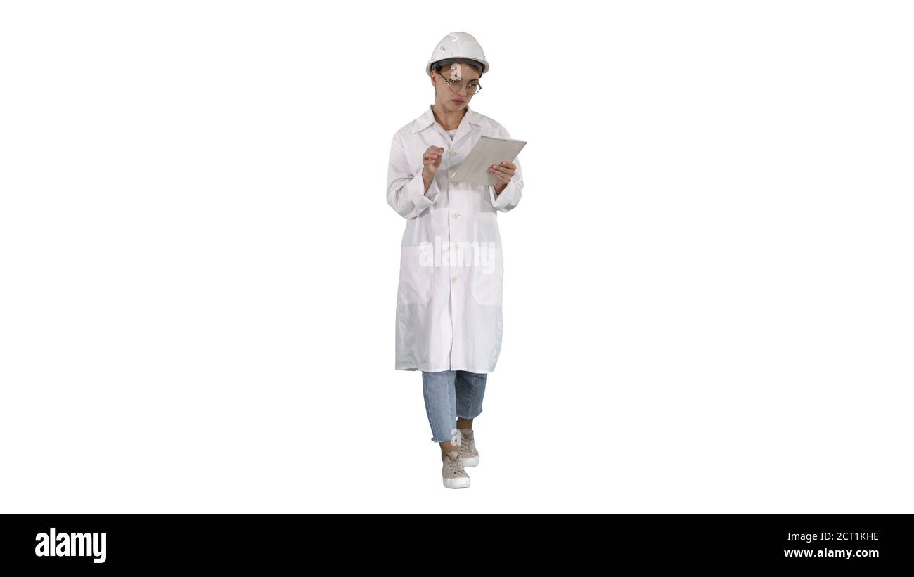 Young woman engineer holding blueprint Cut Out Stock Images & Pictures ...