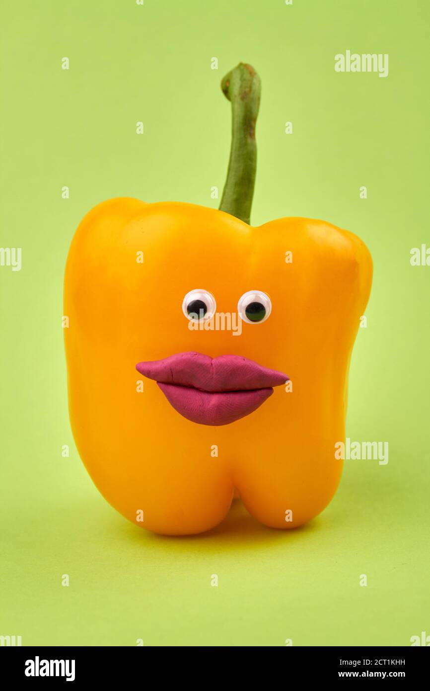 Yellow female bell pepper Stock Photo - Alamy