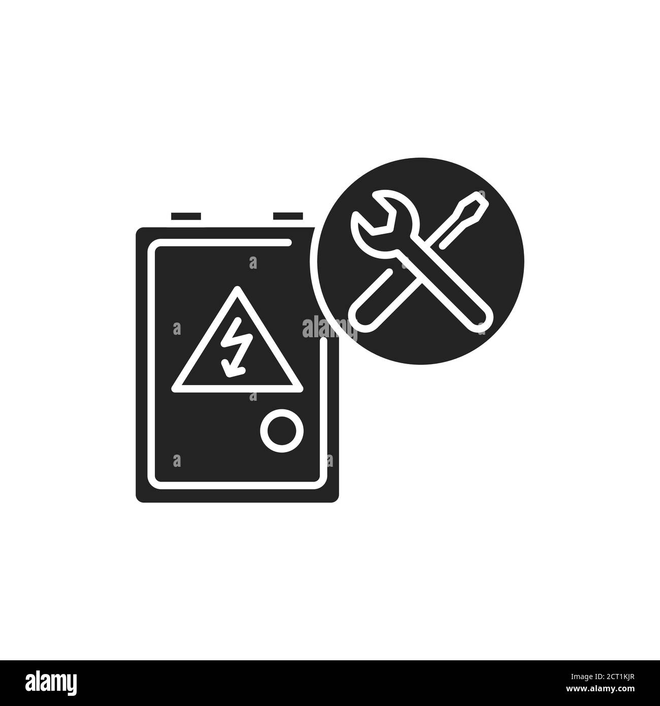 Electrical service black glyph icon. Includes the installation ...