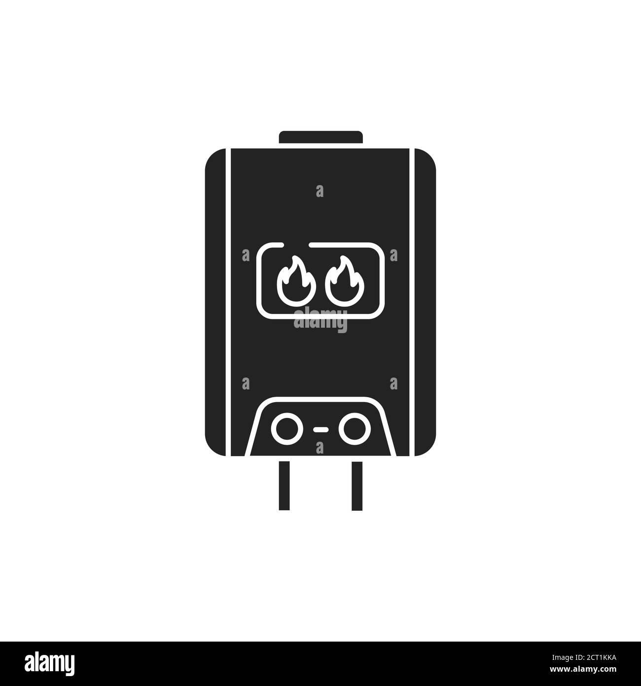 Gas water heater for home black glyph icon on white background. Home ...