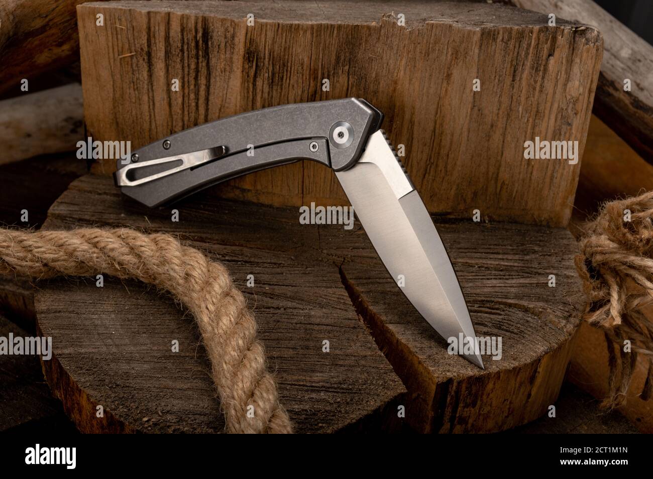 The knife is in the folded position, the reverse side of the handle ...