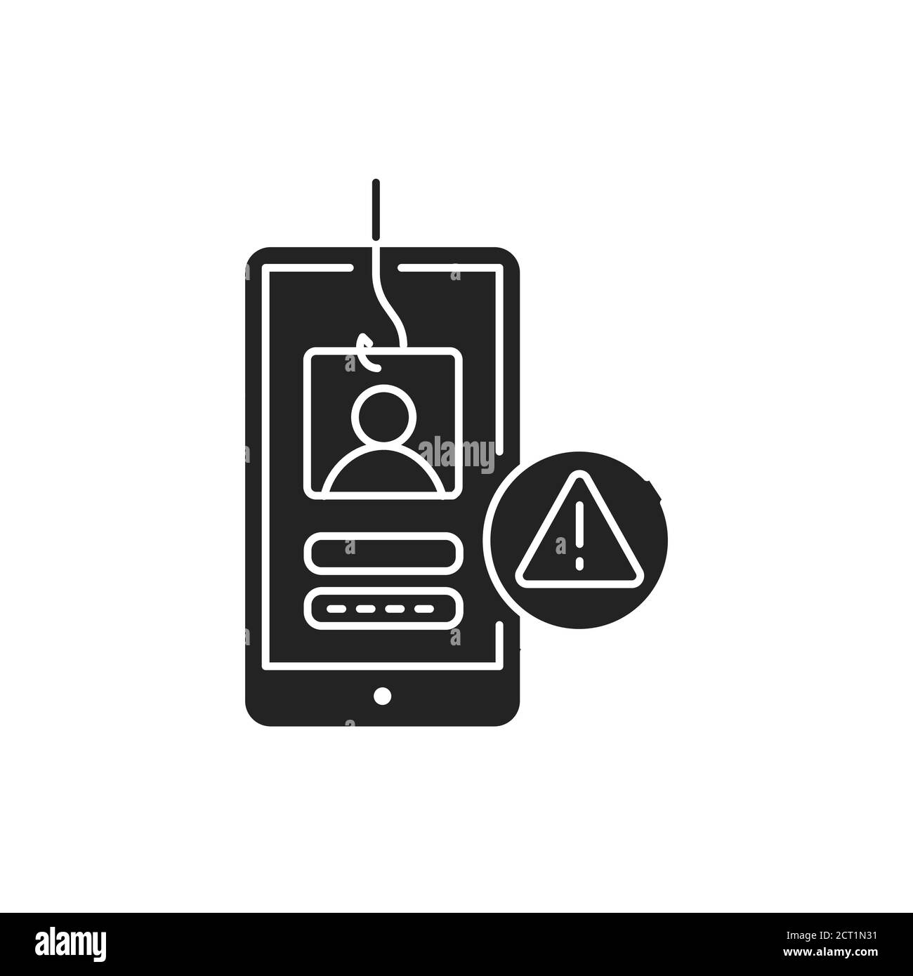 Phishing black glyph icon. Internet scam. Hacking account and password ...