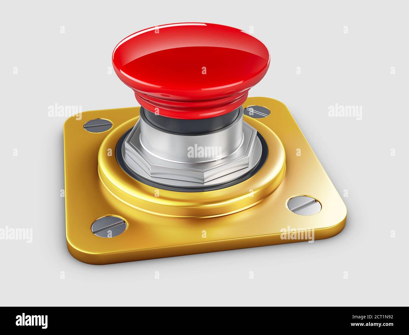 3d illustration of red button, clipping path included. High resolution ...