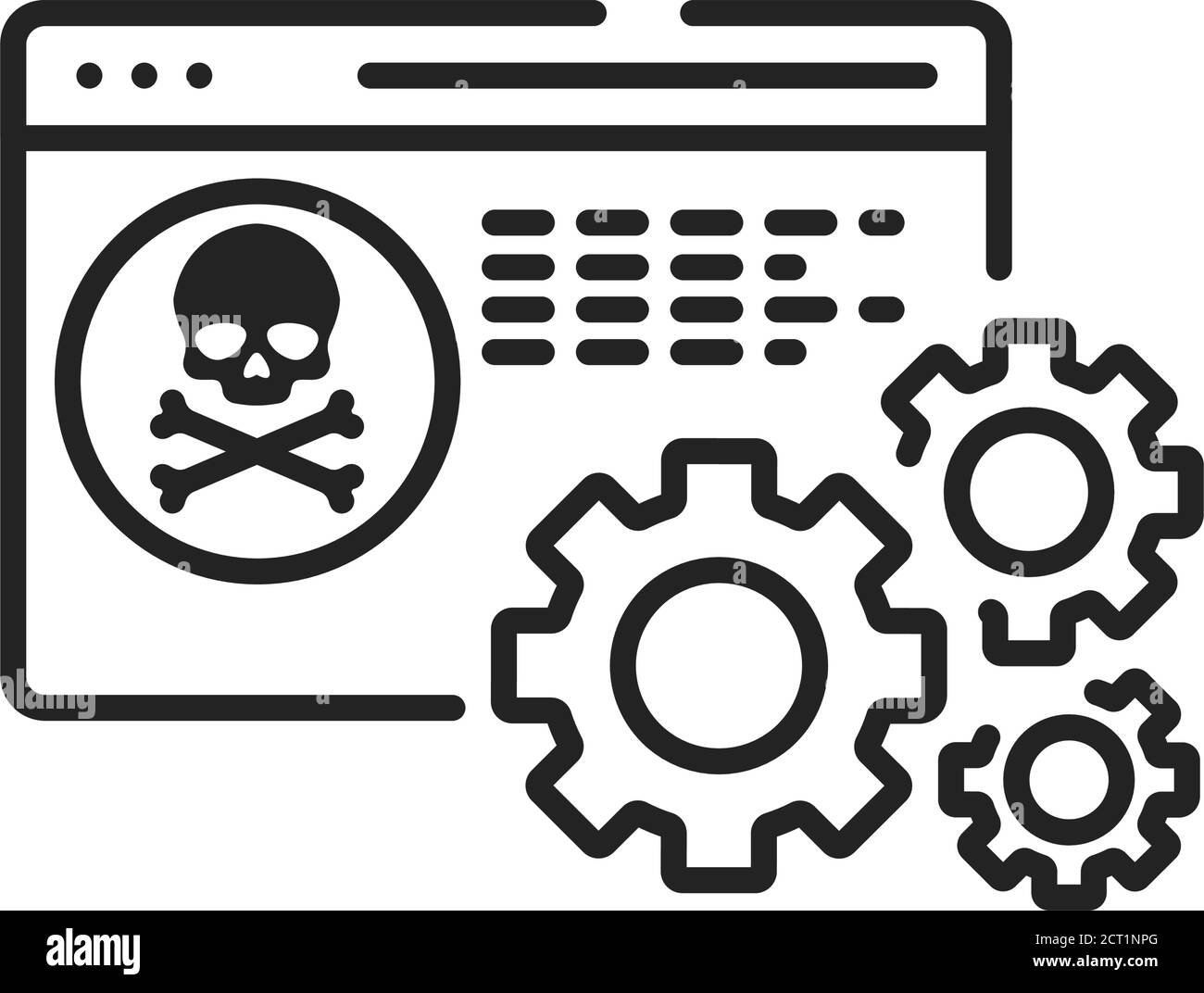 Software scam black line icon on white background. Web fraud. Fake ...