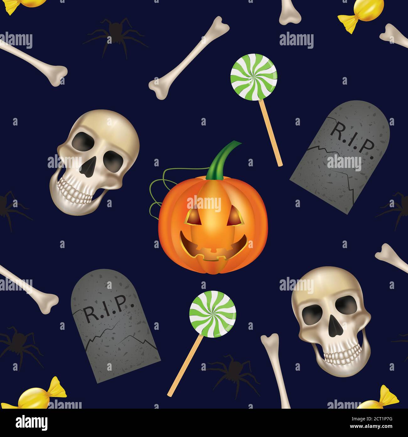 Halloween seamless pattern. vector illustration Stock Vector Image & Art - Alamy