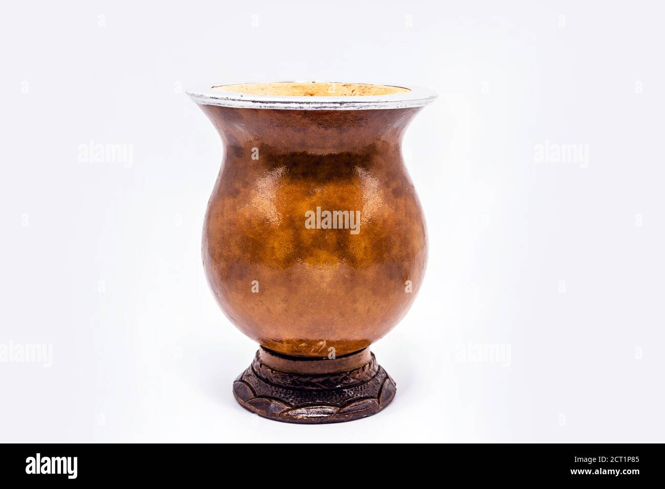cup of mate, called chimarrão, from South America. White isolated ...
