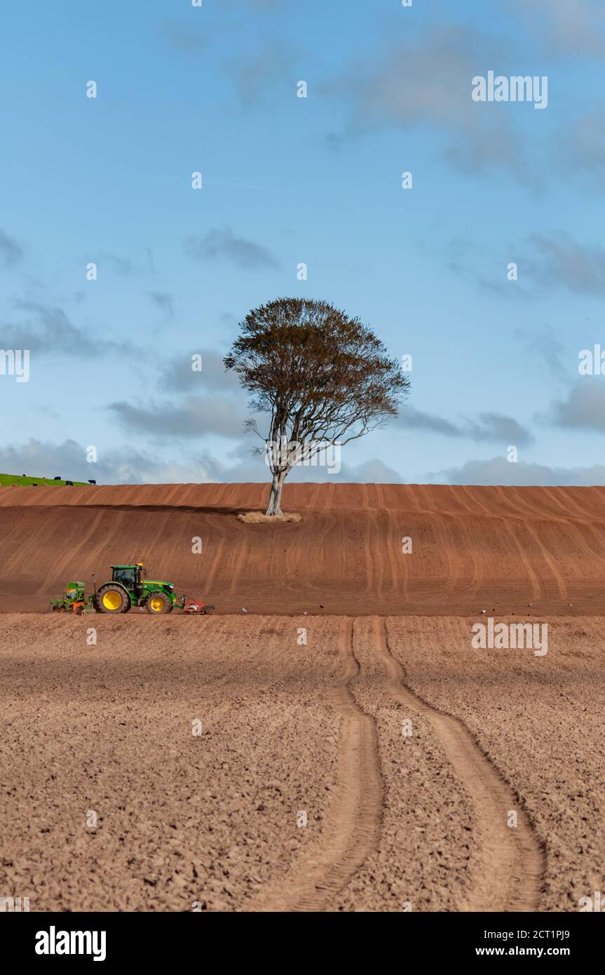 Tractor ploughing coastal farming hi-res stock photography and images ...
