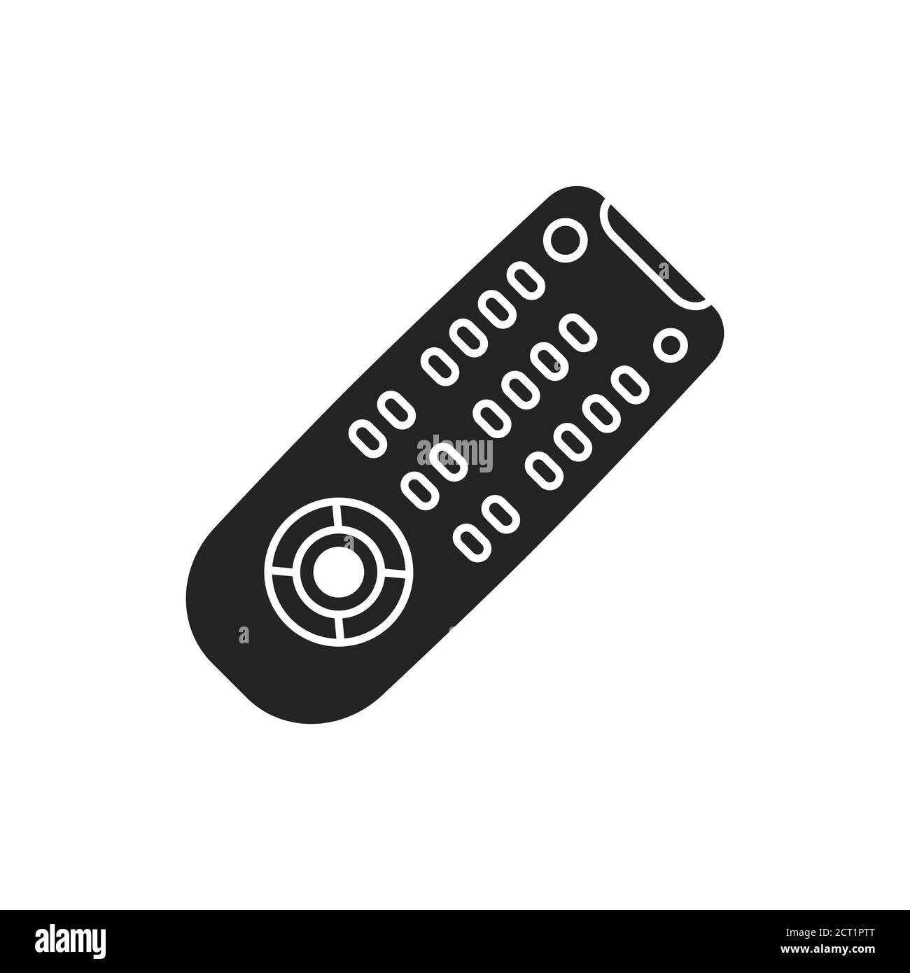 Remote controller black glyph icon. An electronic device used to ...