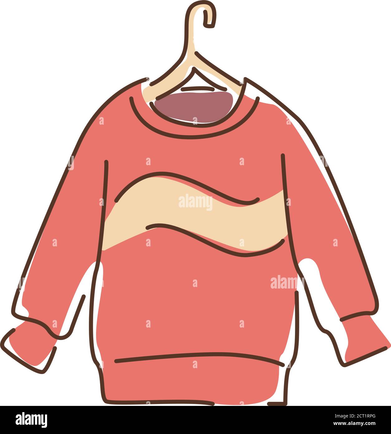 Pullover color line icon. A piece of woollen clothing that covers the ...
