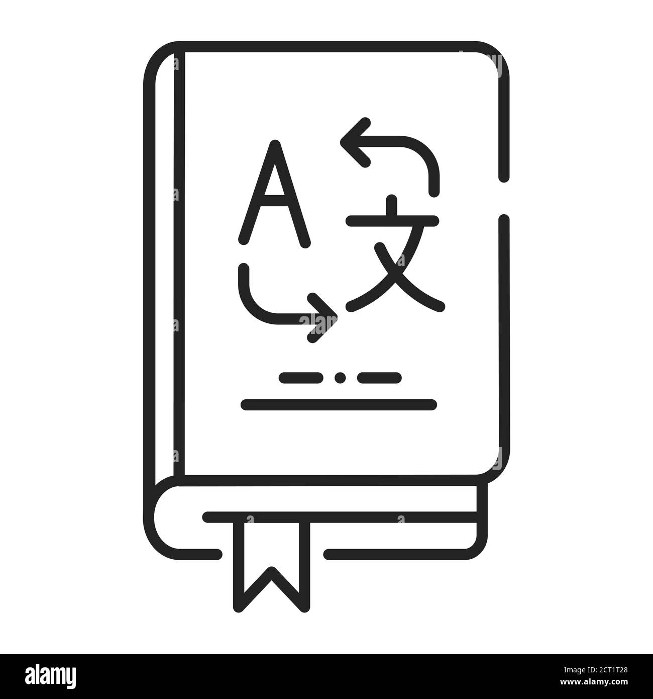 Vocabulary color line icon. Translate words from different languages ...