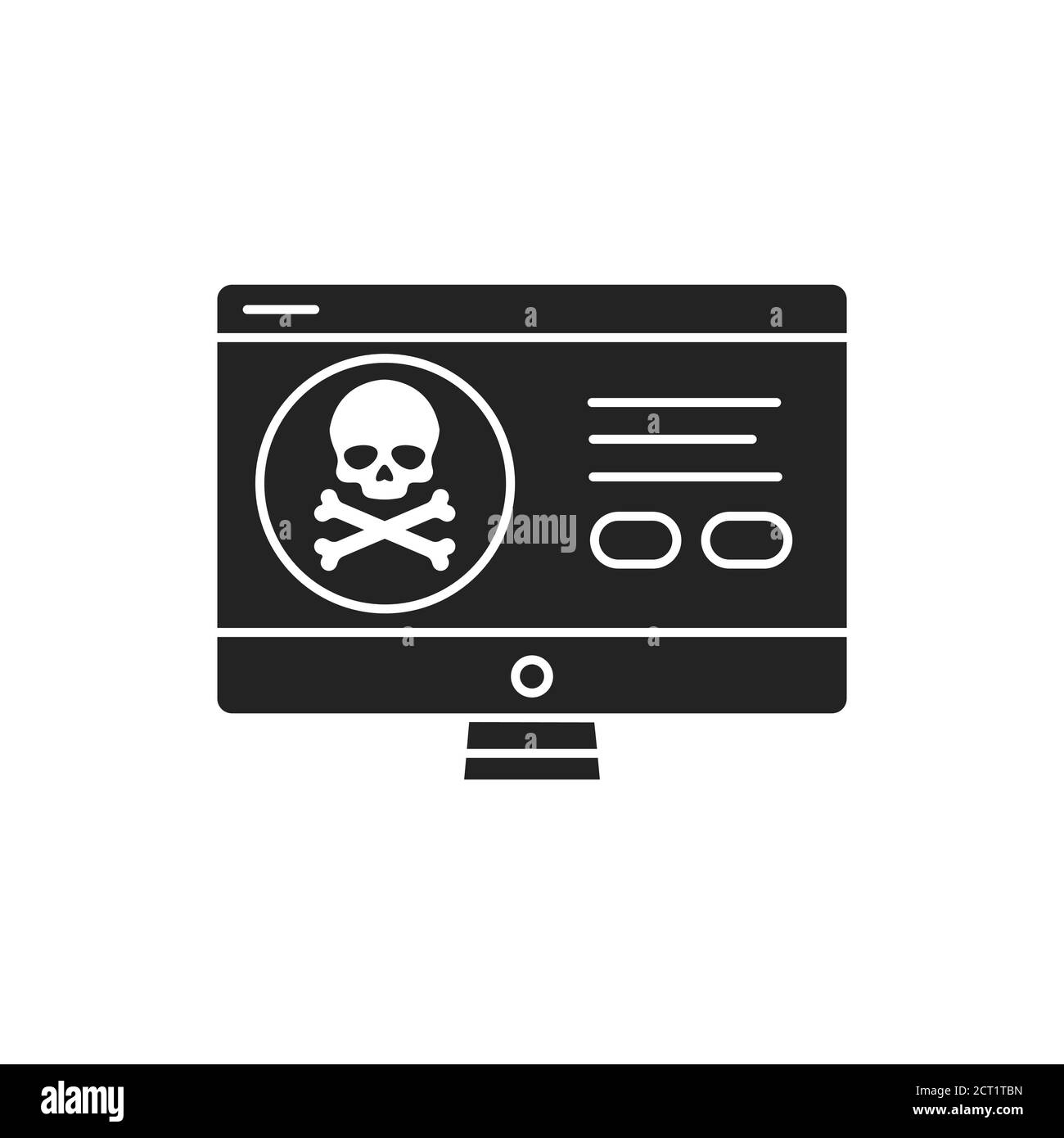 Computer hacking black glyph icon. Attempt to exploit a computer system or a private network ...