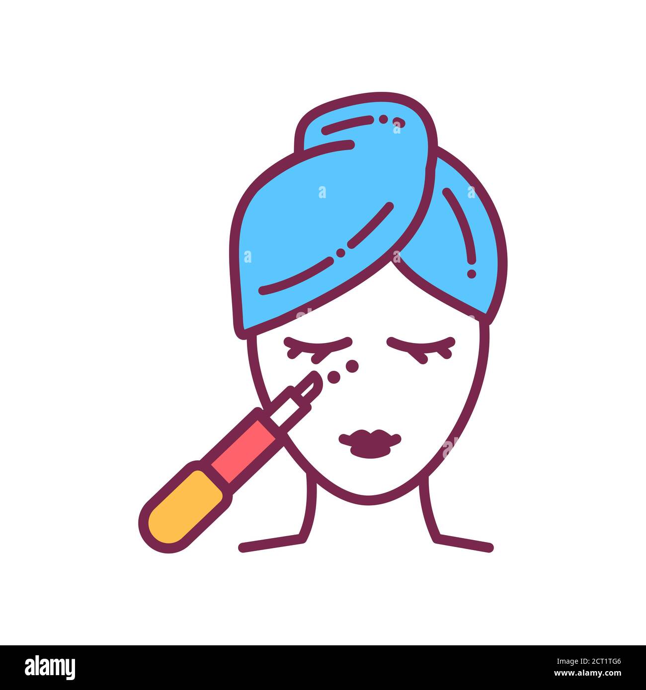 Line icon cosmetic face Cut Out Stock Images & Pictures - Alamy