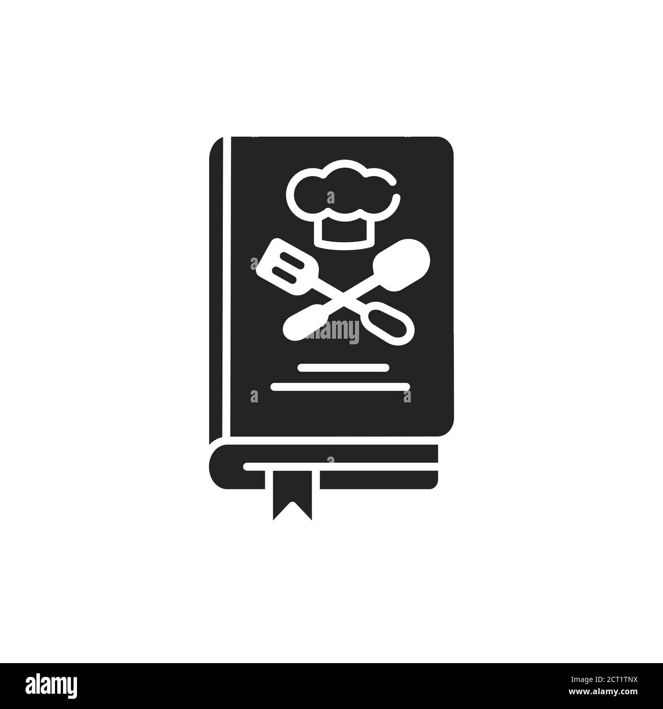 Culinary book black glyph icon. A kitchen reference containing recipes ...