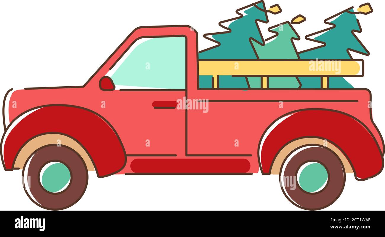 Little Red Truck Clip Art Little Red Rickety Old Truck Stock Vector