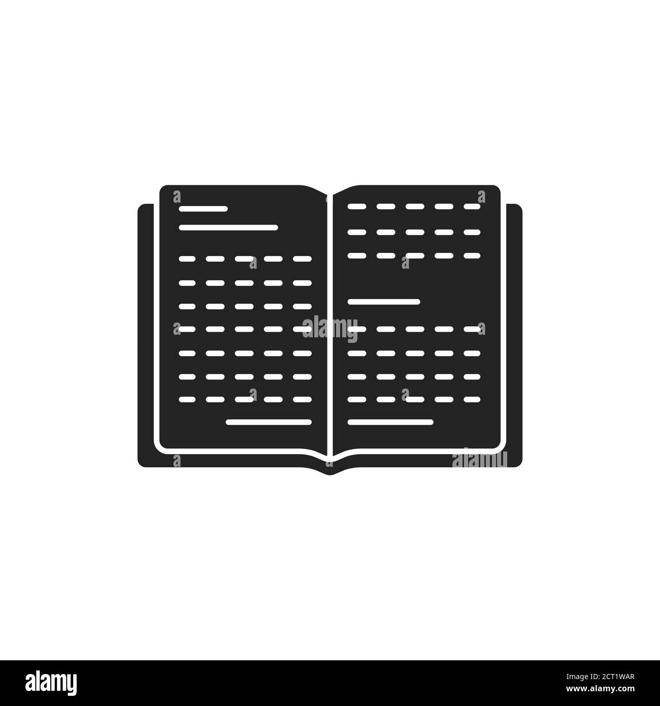 Open book black glyph icon. Book in expanded form, which can be ...