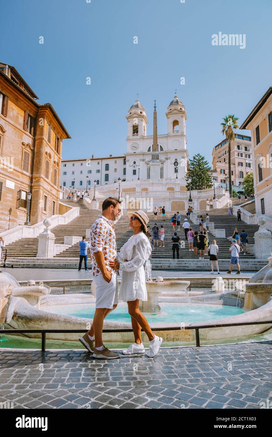 The Spanish Steps in Rome, Italy. The famous place is a great example ...