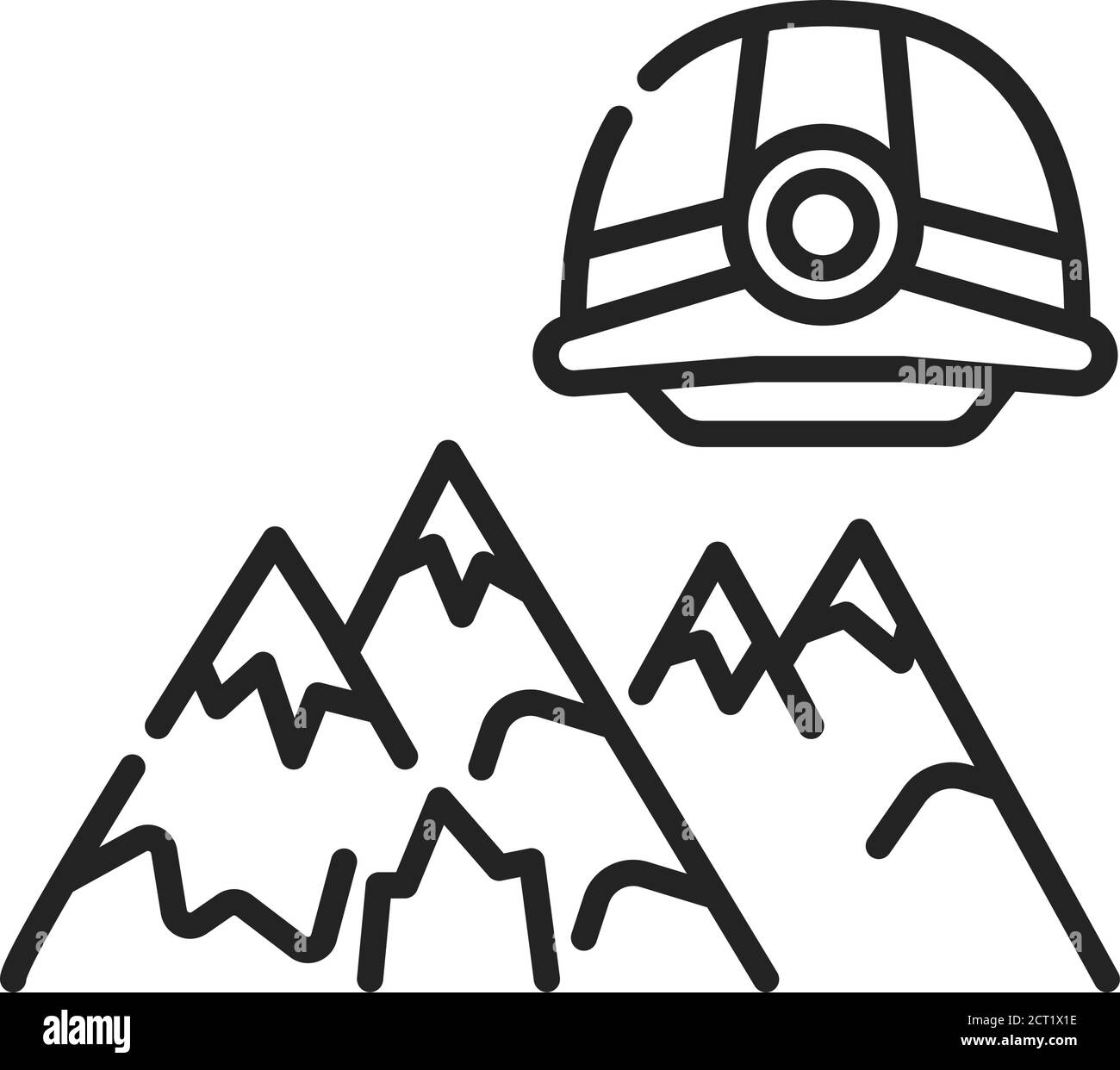 Speleology black line icon on white background. Extreme. Pictogram for ...