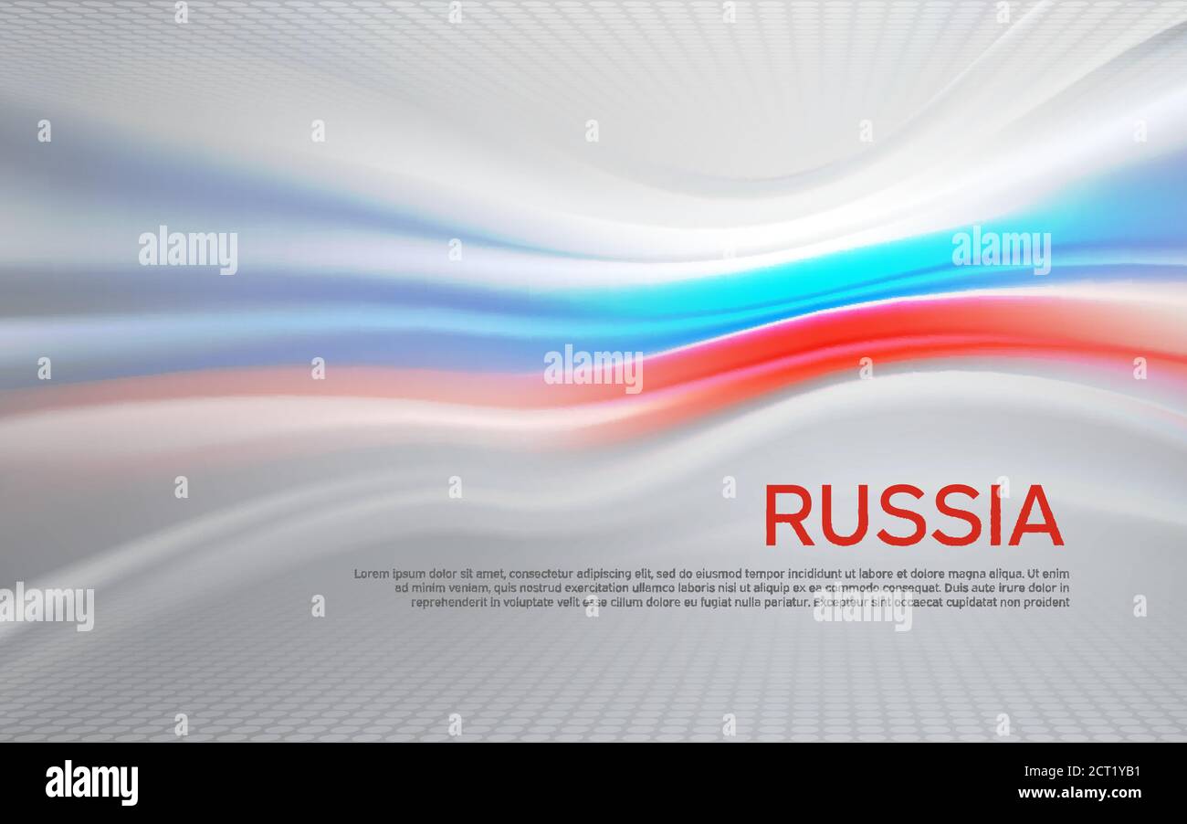 Russia flag background. Blurred pattern of light lines in the colors of ...