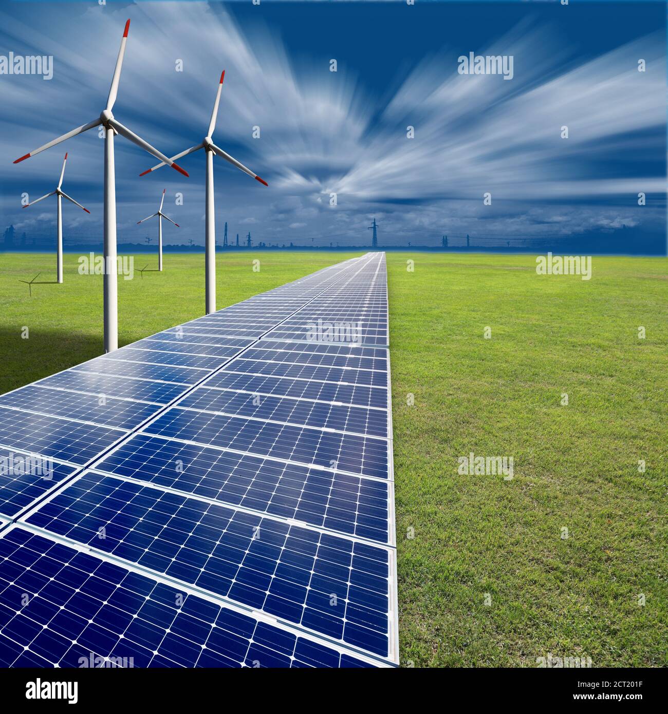 Power plant using renewable solar energy with sun Stock Photo - Alamy