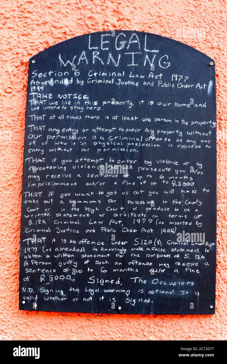 Cambridge, uk, 20-09-2020,Close up of a warning sign on side of ex pub ...