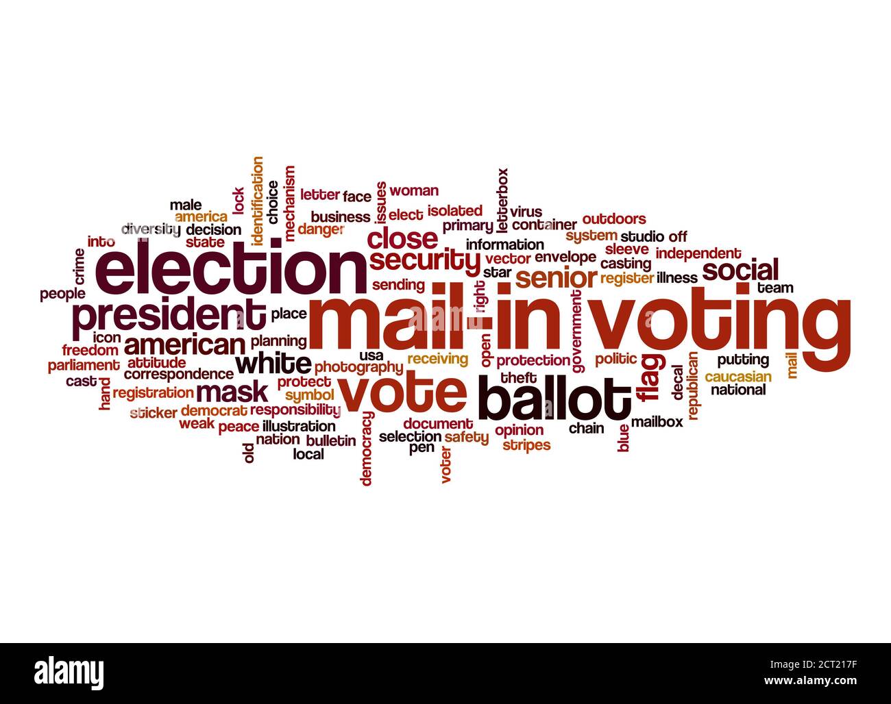 Mail-in voting word cloud concept on white background Stock Photo - Alamy