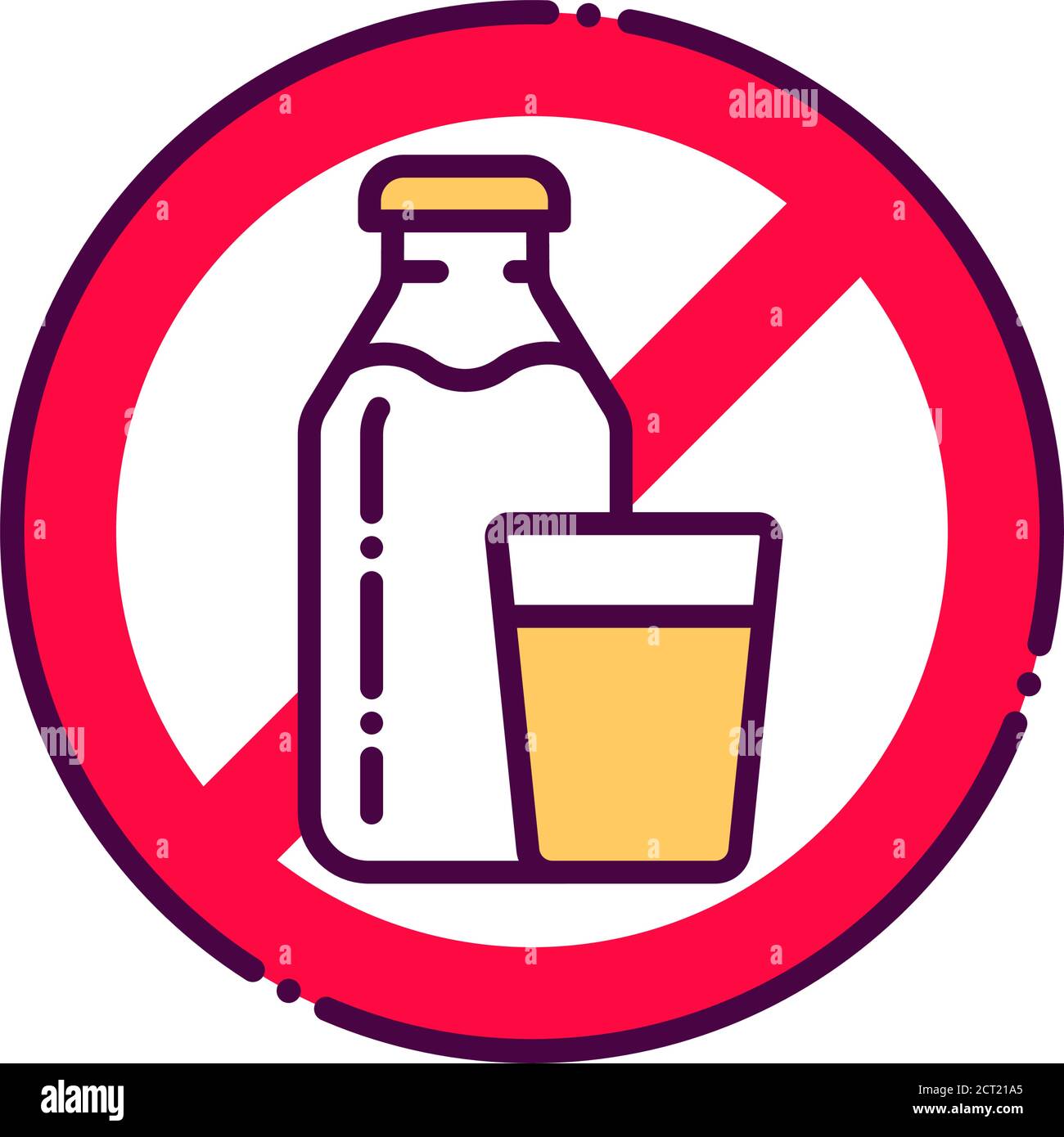 Lactose free line color icon. Allergenic ingredient. Food intolerance ...