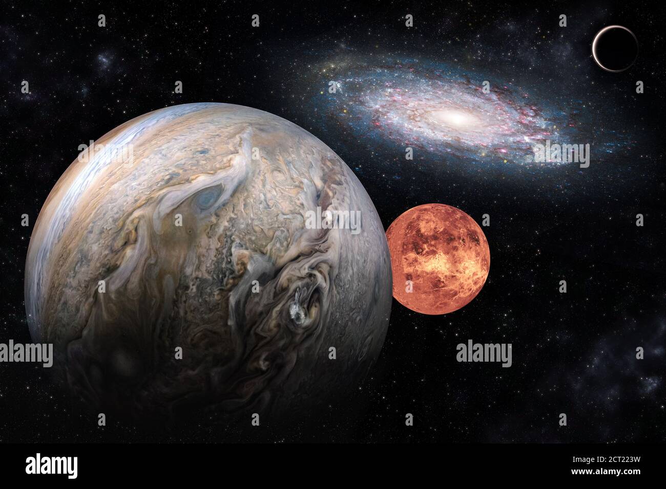 Andromeda with planets deep space fantasy background image Elements of this image furnished by ...