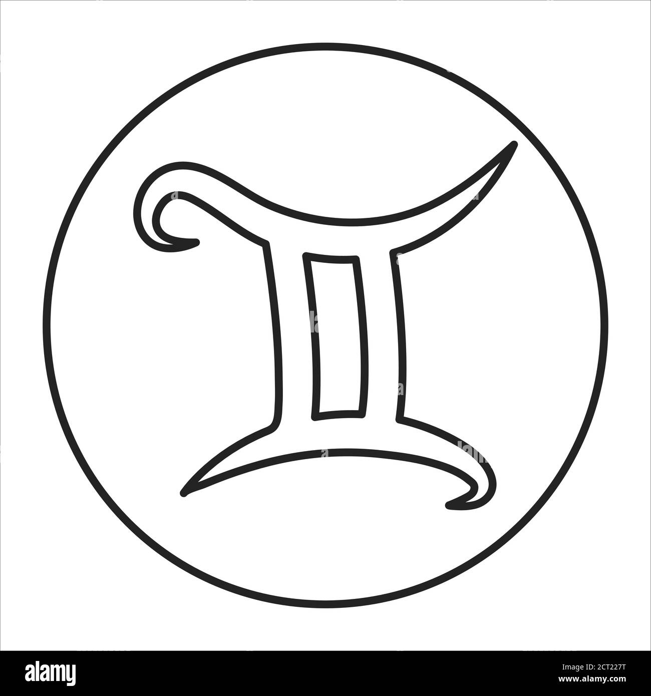 Gemini black line icon. Zodiac sign. Astrology and horoscope ...